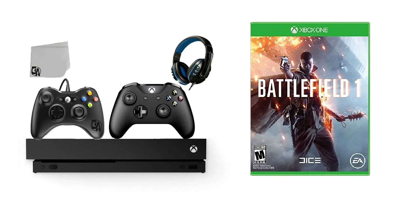 Pre-Owned Microsoft Xbox One X 1TB Gaming Console Black with 2 ...