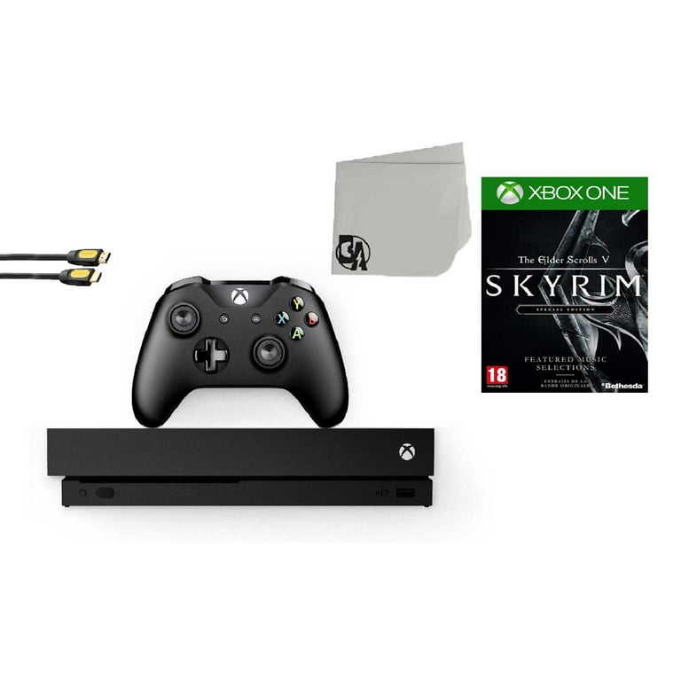 Restored Microsoft Xbox One X 1TB Gaming Console Black with The Elder Scrolls V Skyrim BOLT AXTION Refurbished
