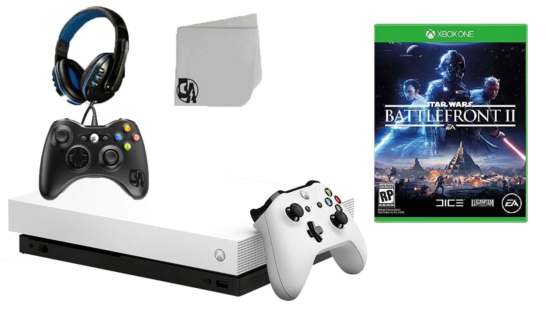 Restored Microsoft Xbox One X 1TB Gaming Console White with 2 ...