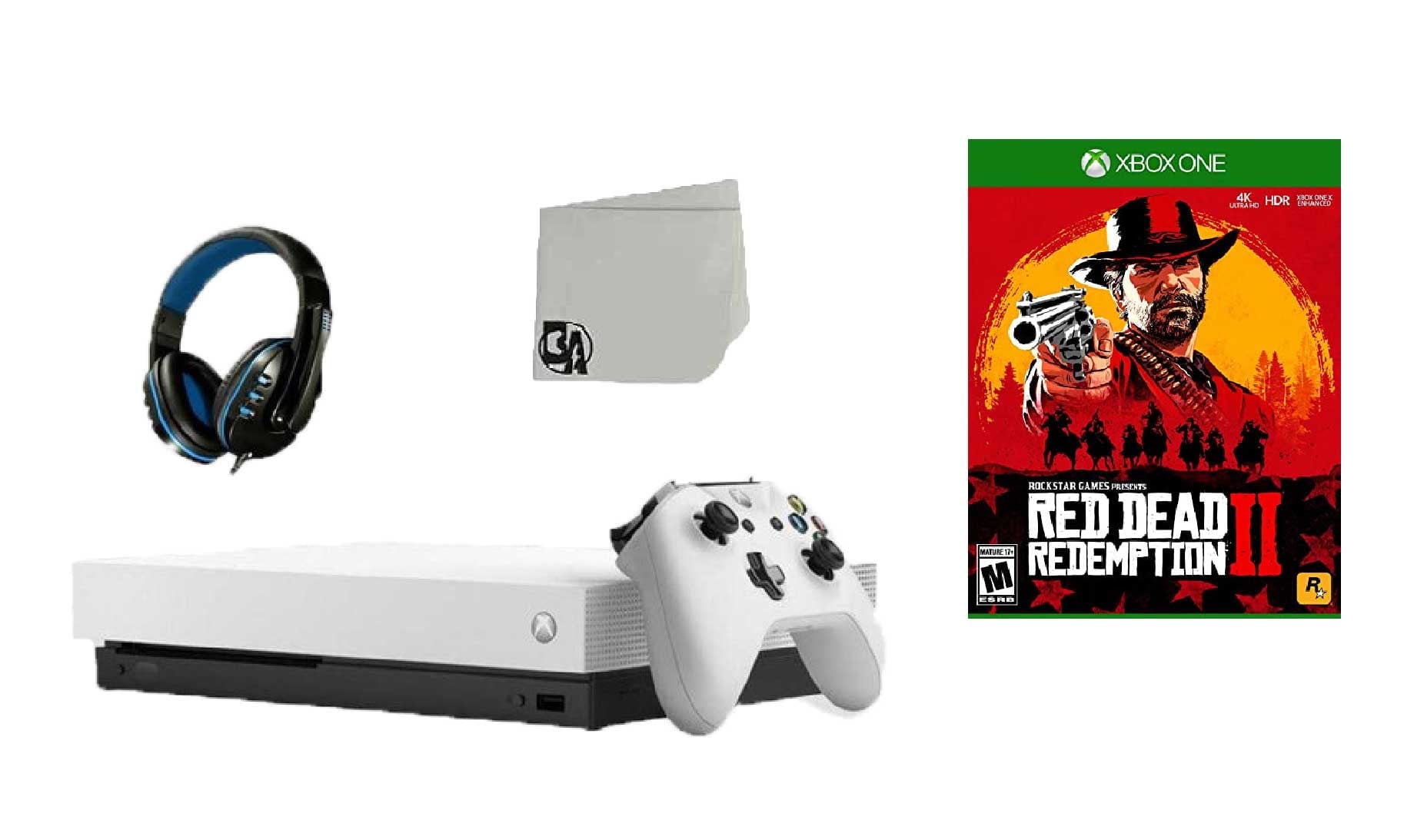 Restored Microsoft Xbox One X 1TB Gaming Console White with Red Dead ...