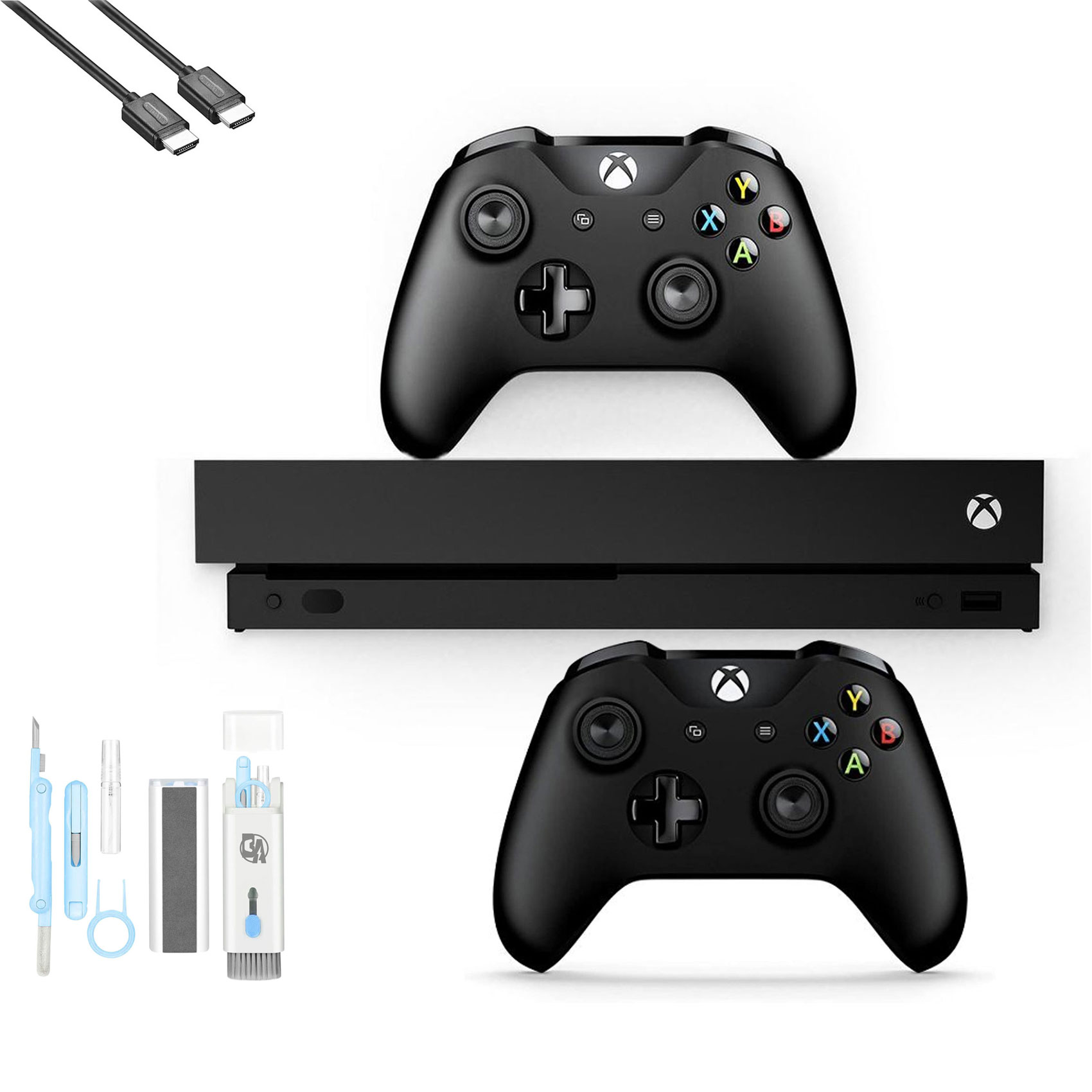 Restored Microsoft Xbox One X 1TB with 2 Controller, 4K Ultra HD Black ...