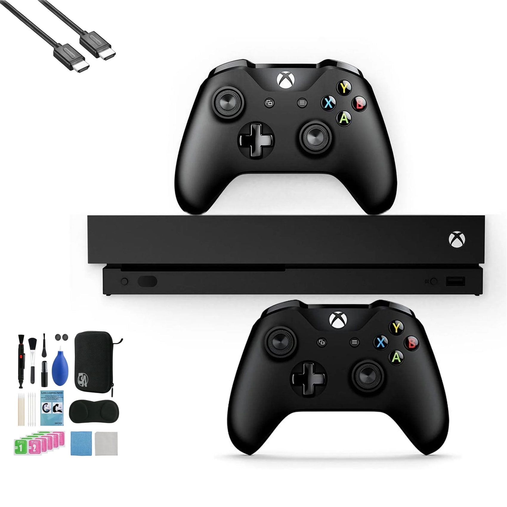 Restored Microsoft Xbox One X 1TB with 2 Controller, 4K Ultra HD Black ...