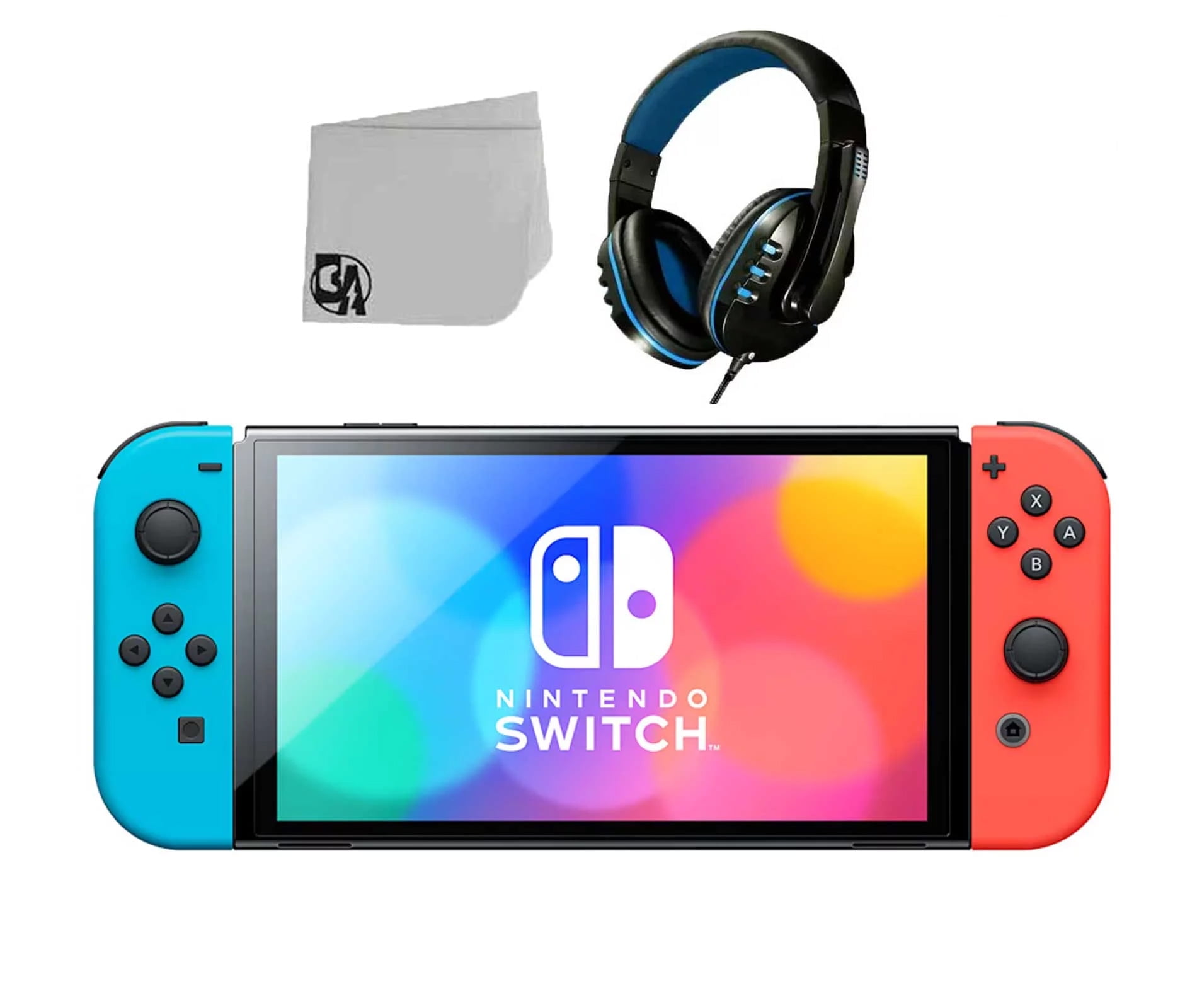 Pre-Owned Nintendo Switch Model Neon Blue/Neon Red Set With Headset ...