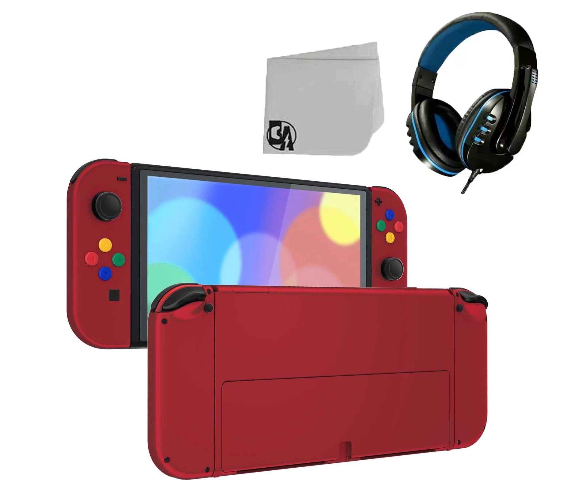 Pre-Owned Nintendo Switch OLED Model Red Set With Headset Bolt Axtion ...