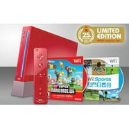 Nintendo Wii Limited Edition Red Console with Wii Sports and New Super ...