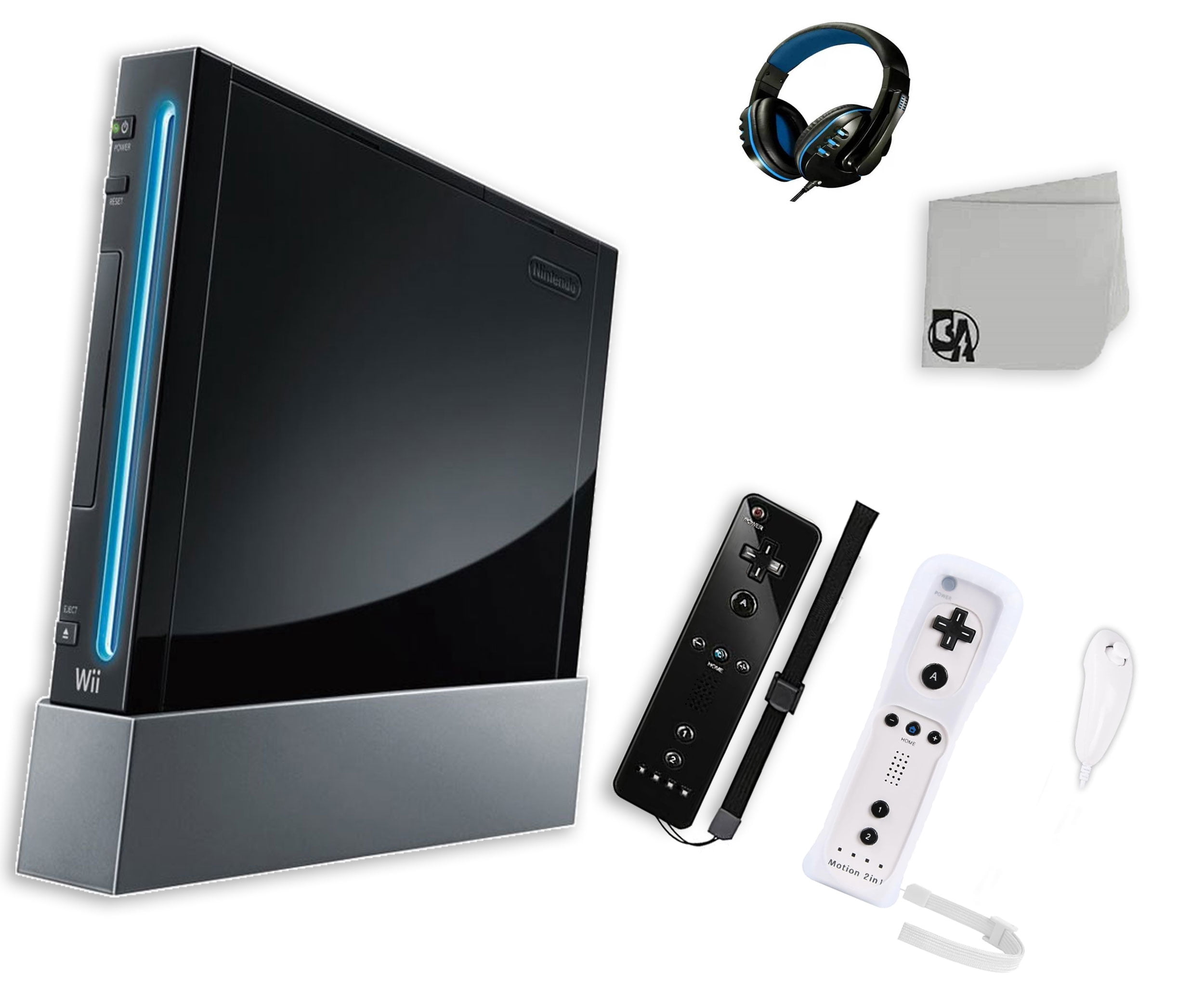 Restored Nintendo Wii Black Gaming Console With 2 Wii Remote ...