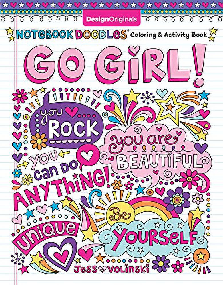 Pre-Owned Notebook Doodles Go Girl!: Coloring & Activity Book (Design ...