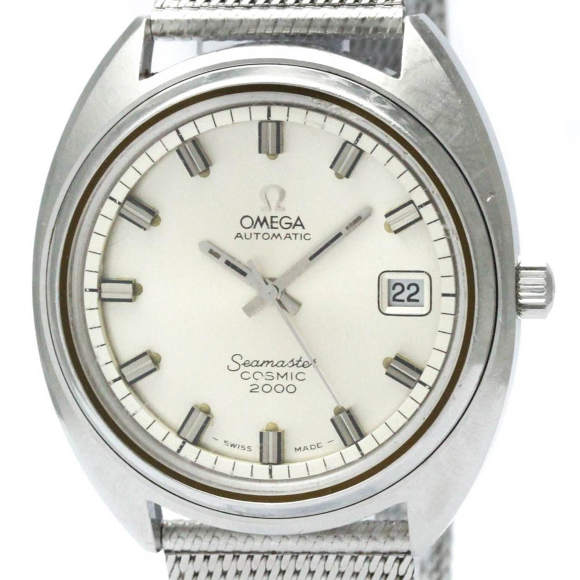 Pre-Owned OMEGA Seamaster Cosmic 2000 Cal 1012 Steel Automatic Mens Watch 166.130 BF565055 (Fair ...