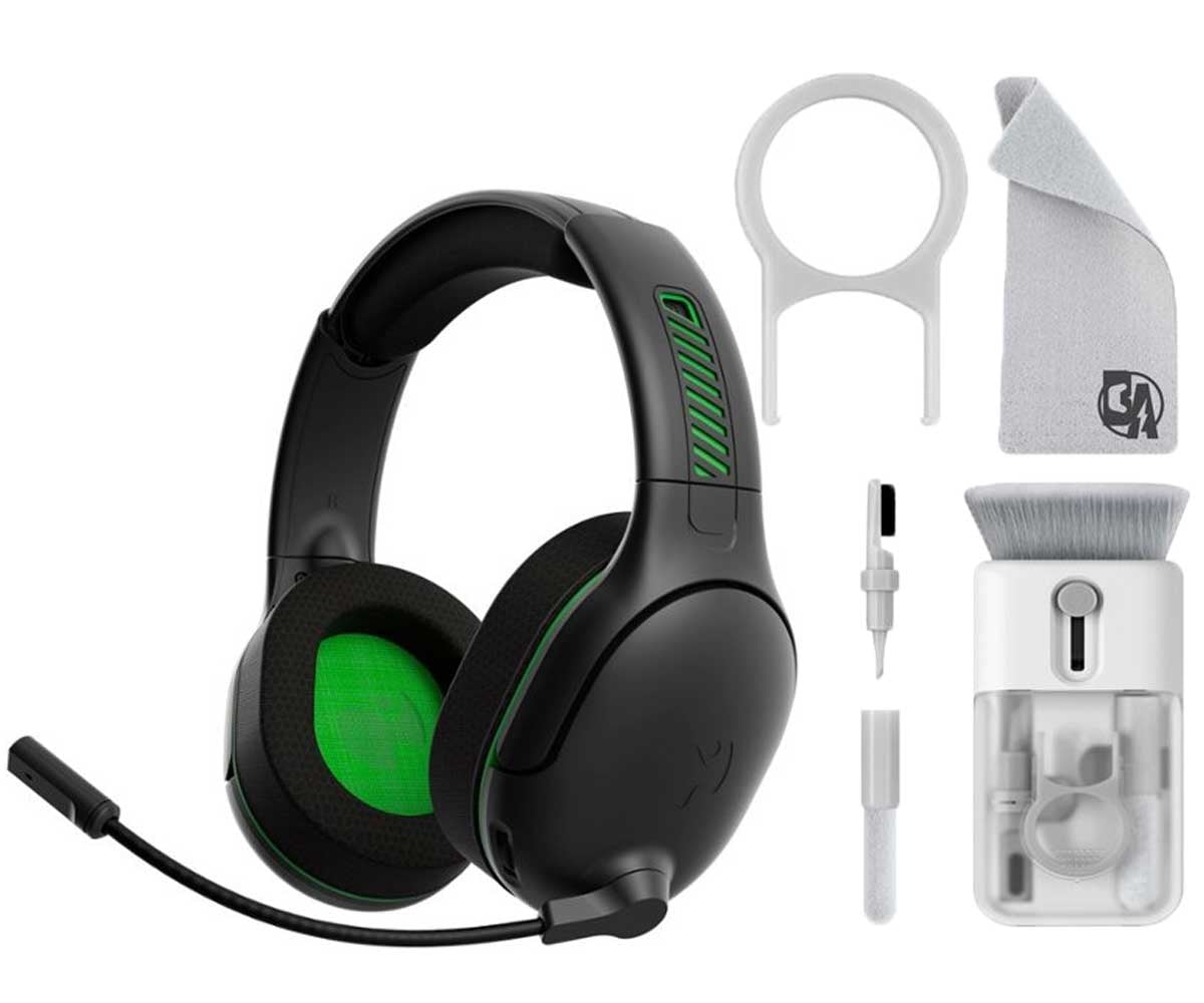 Restored PDP Airlite Pro Wireless Headset Black With Cleaning Kit Bolt ...