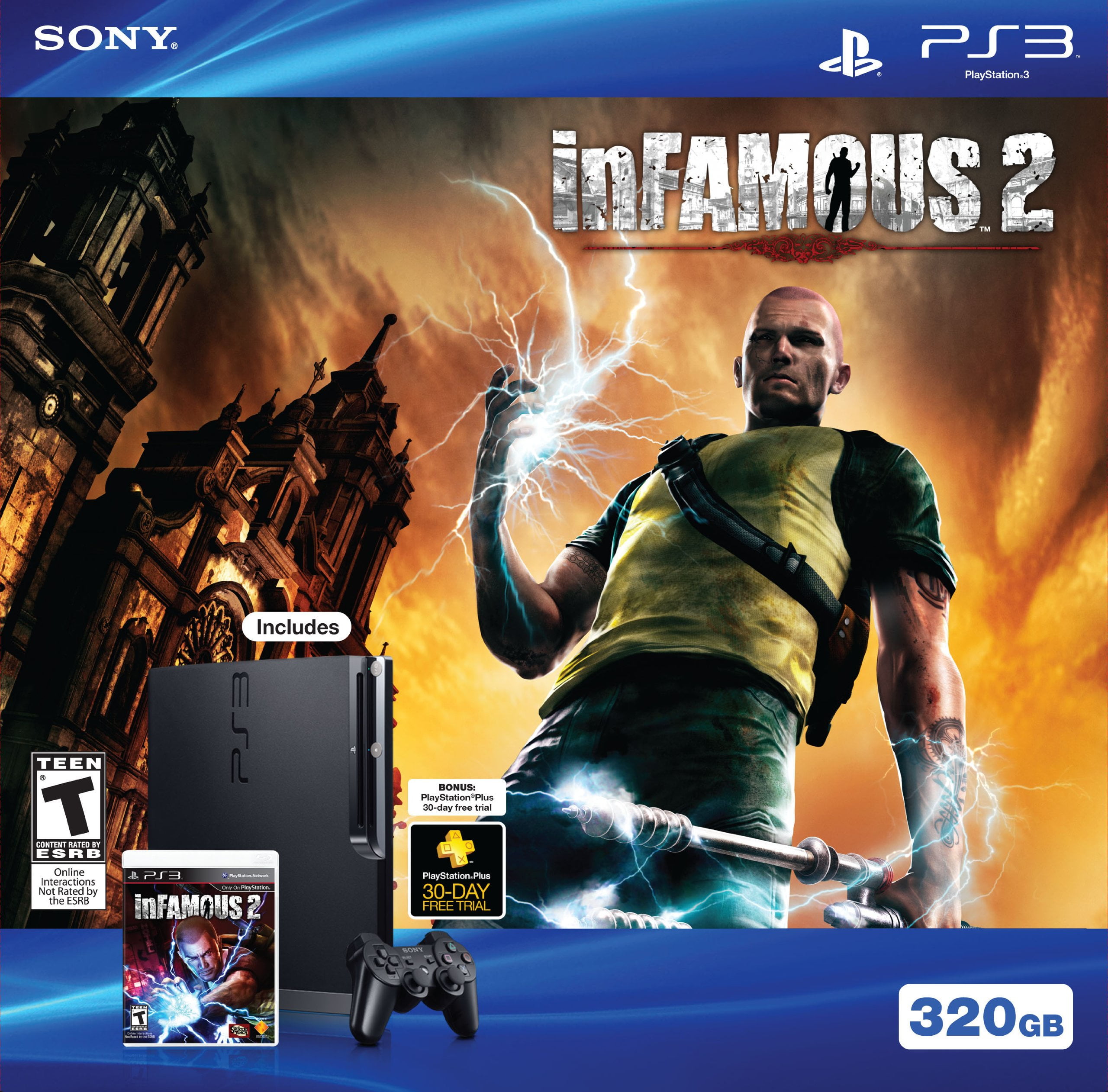 Pre-Owned PS3 320GB inFamous 2 bundle - Walmart.com