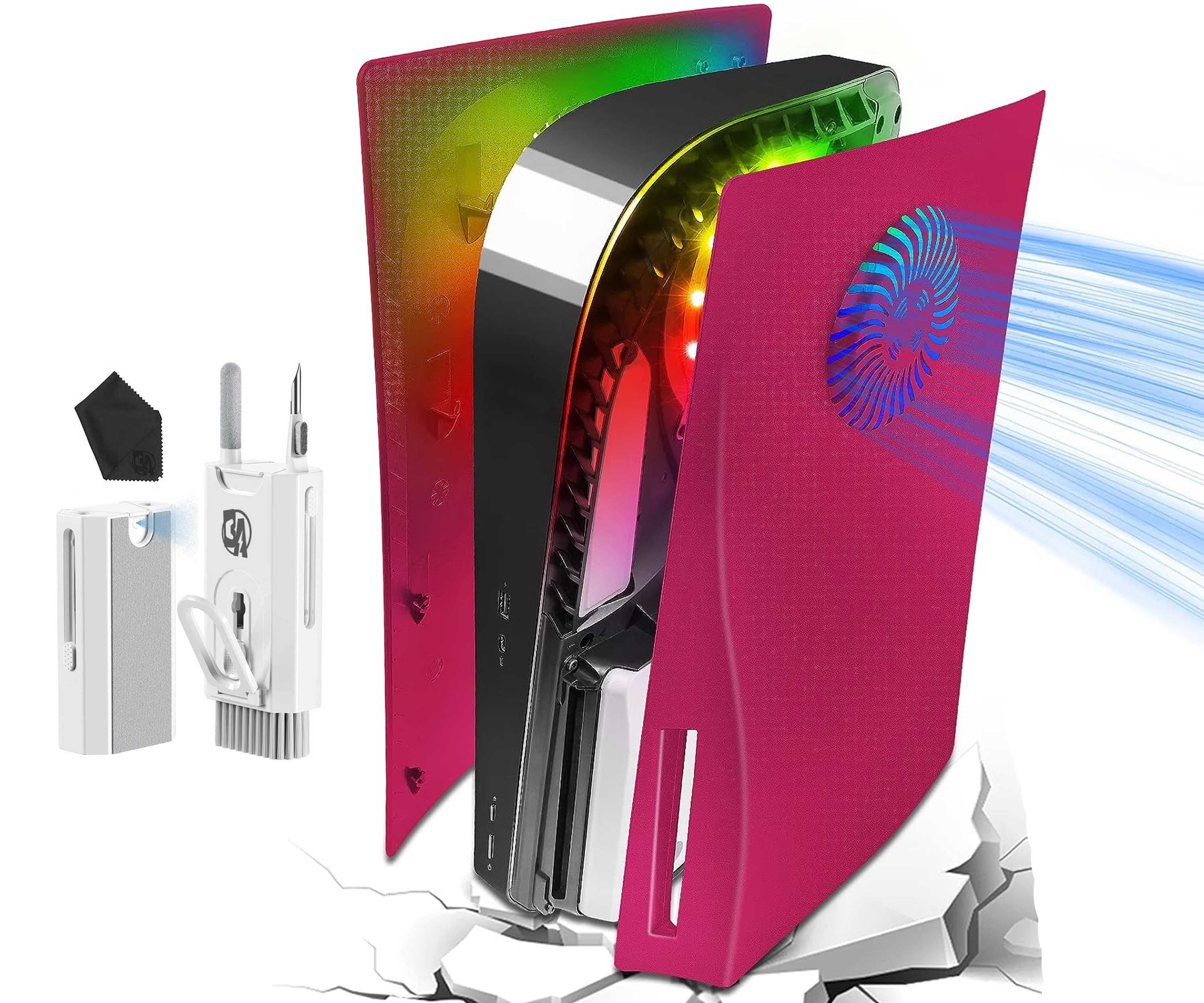 Restored PS5 Plates Cover Face Plates and RGB LED Light Strip, Console ...