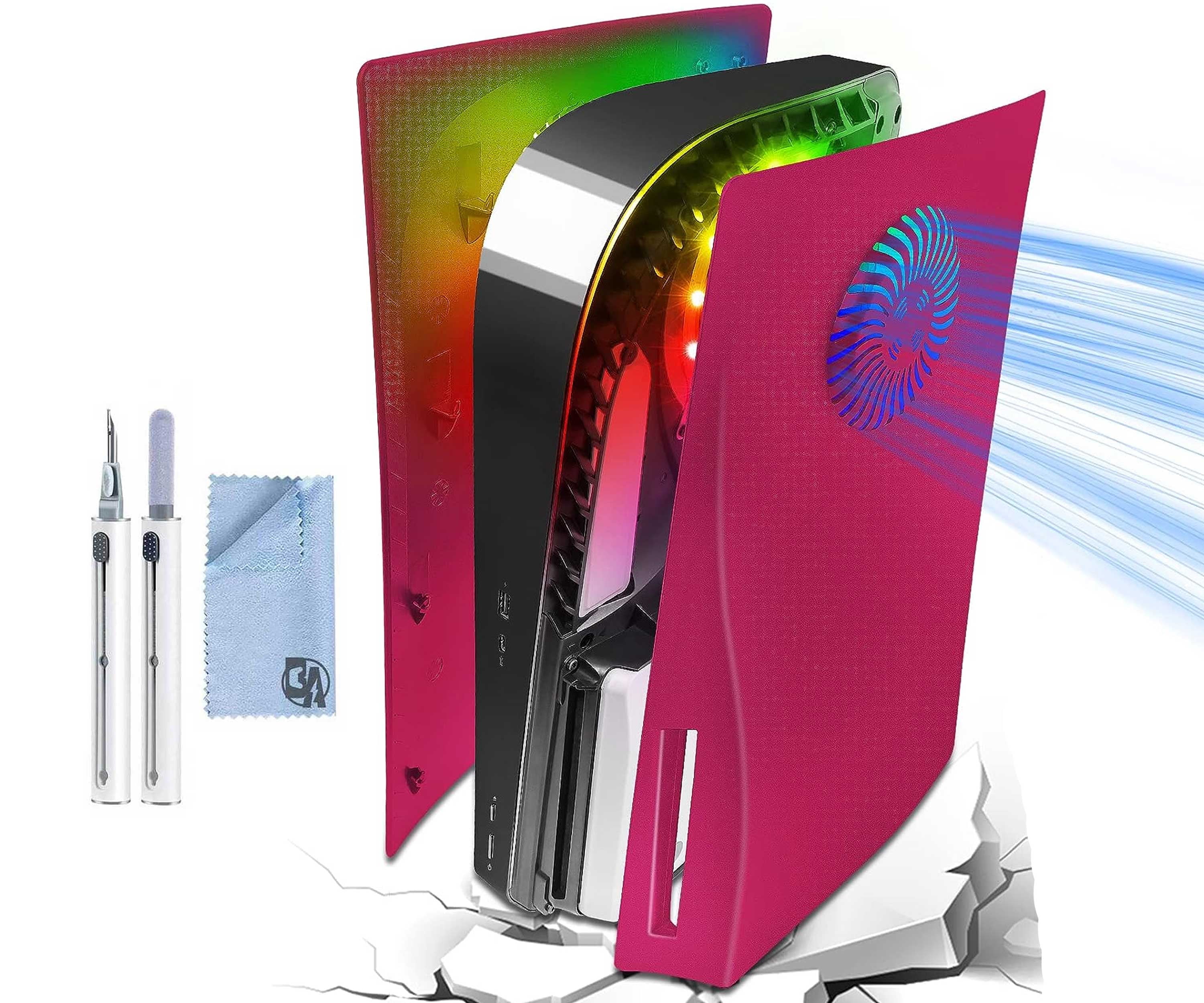 Restored PS5 Plates Cover Face Plates and RGB LED Light Strip, Console ...