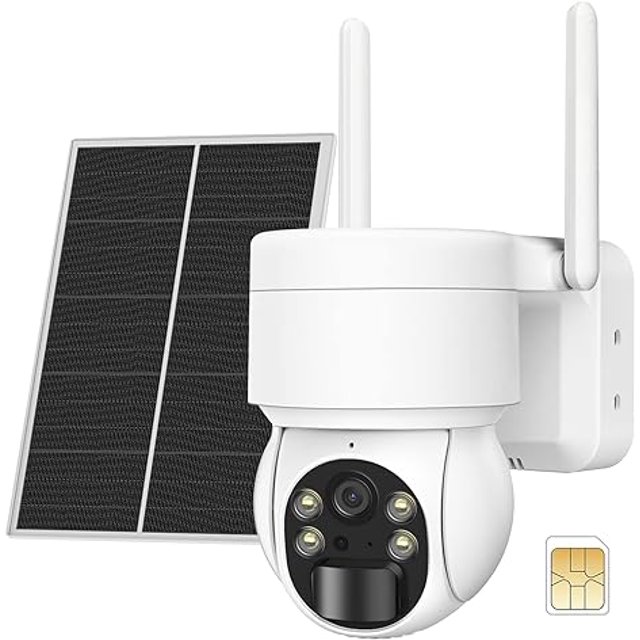 Pre-Owned SEHMUA 4G LTE Cellular Security Camera SIM Card Pan Tilt 360 ...