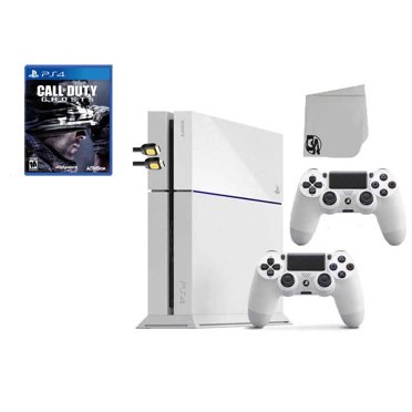 Sony PlayStation 4 500GB Gaming Console White with 2 Controller Included BOLT AXTION Bundle Like ...