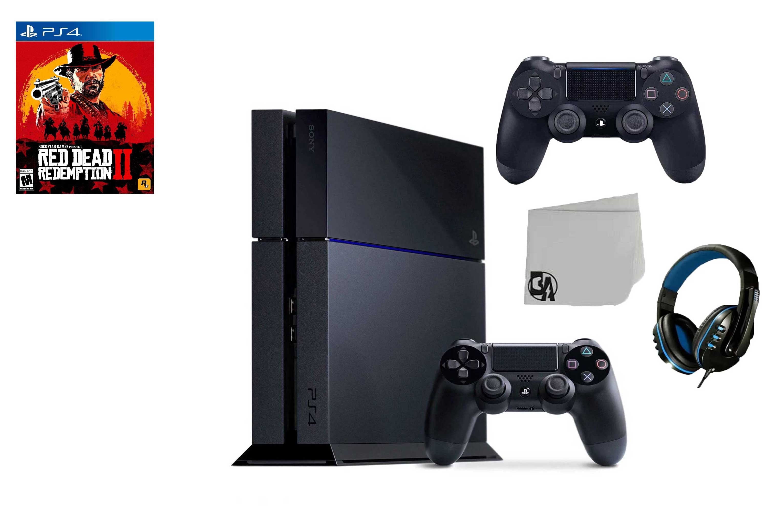 Pre-Owned Sony PlayStation 4 500GB Gaming Console Black 2 Controller ...
