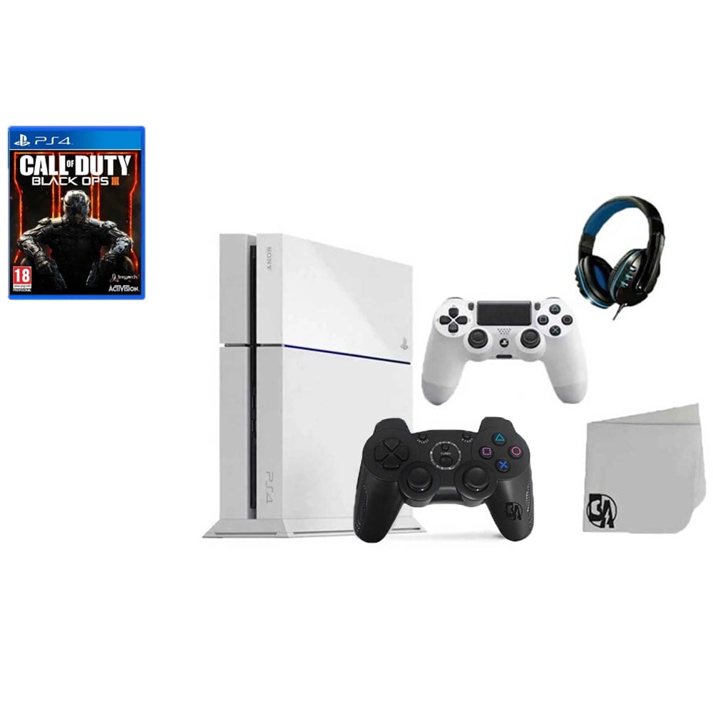 Restored Sony PlayStation 4 500GB Gaming Console White 2 Controller ...