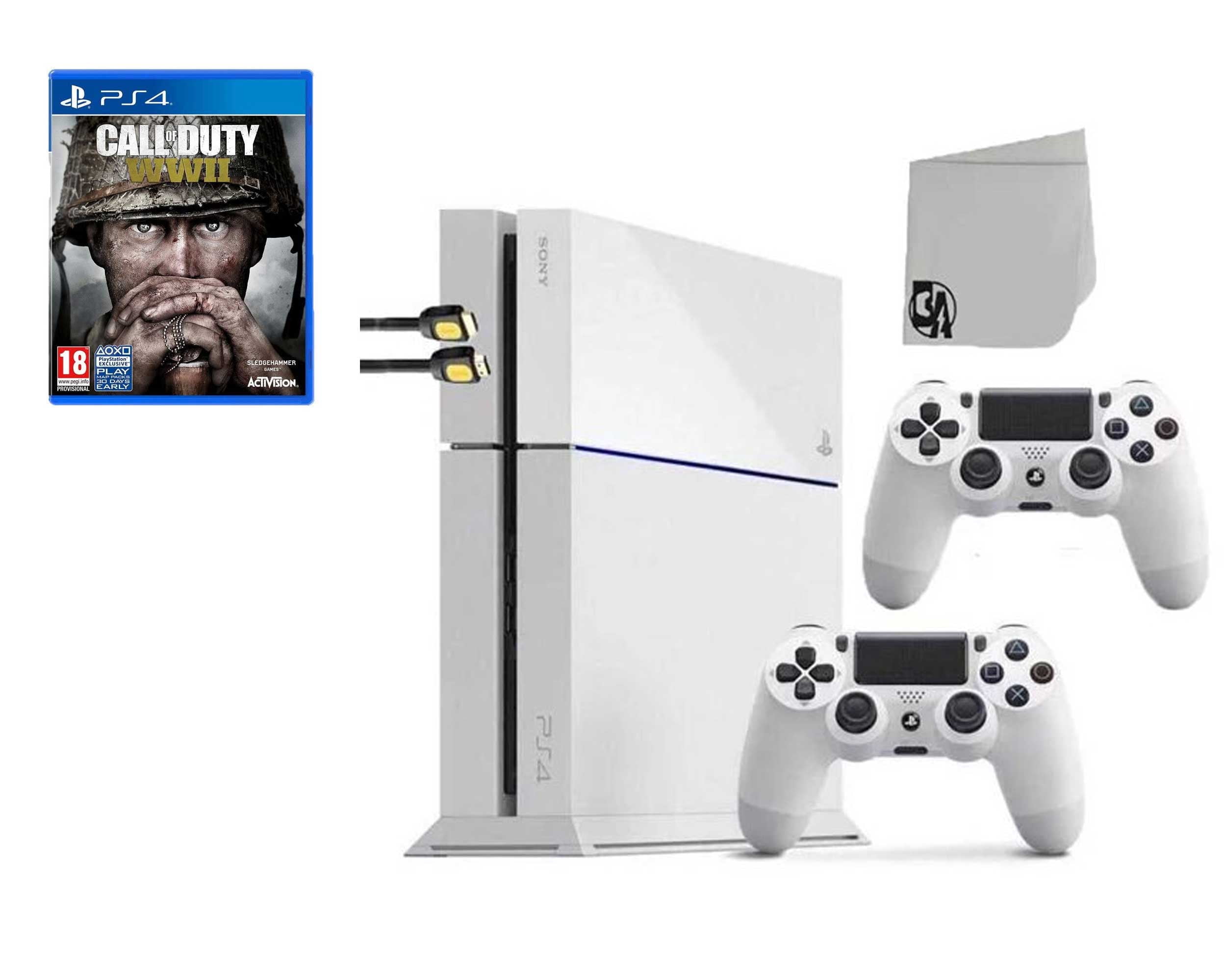 Pre-Owned Sony PlayStation 4 500GB Gaming Console White 2 Controller ...