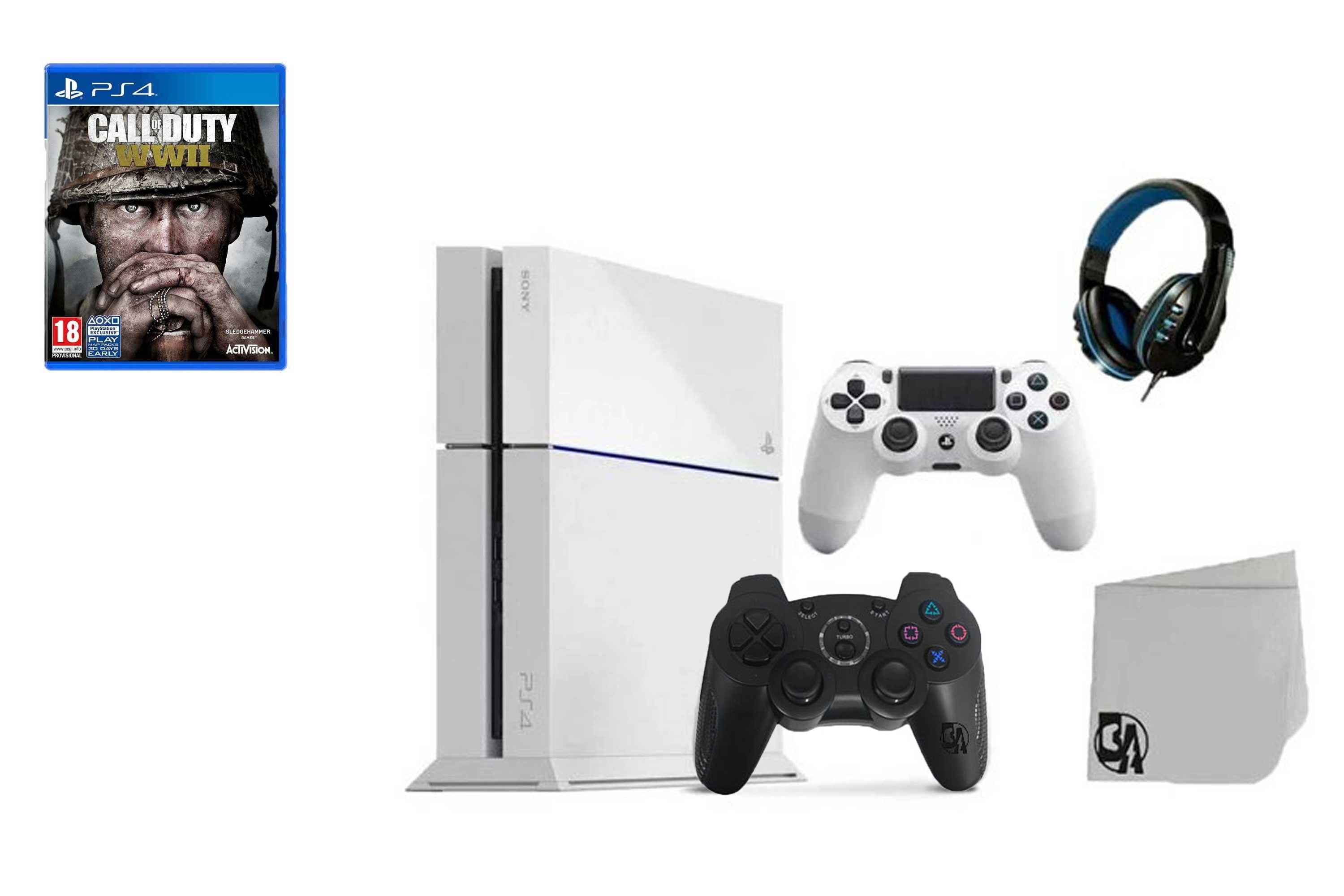 Pre-Owned Sony PlayStation 4 500GB Gaming Console White 2 Controller ...