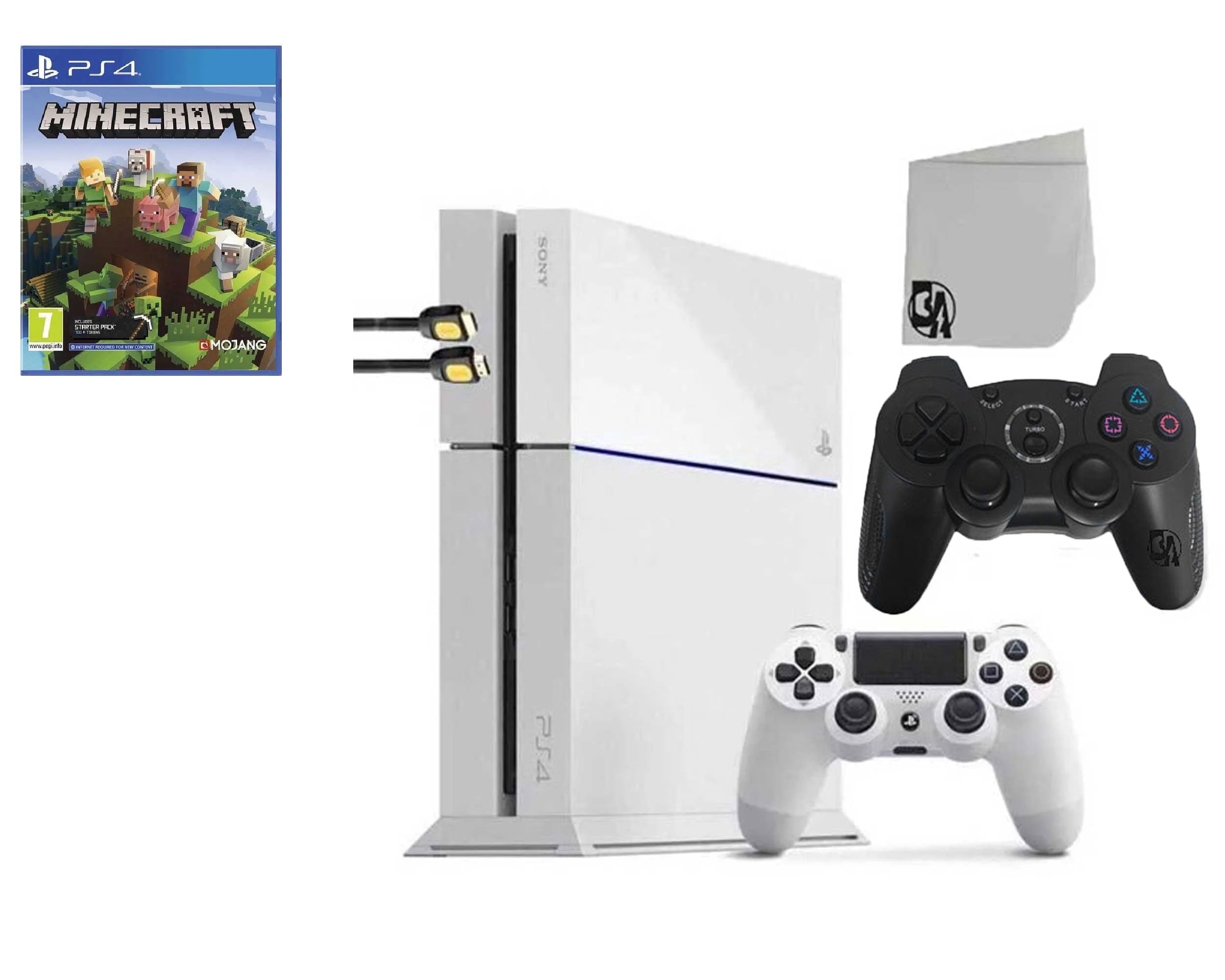 Restored Sony PlayStation 4 500GB Gaming Console White 2 Controller ...