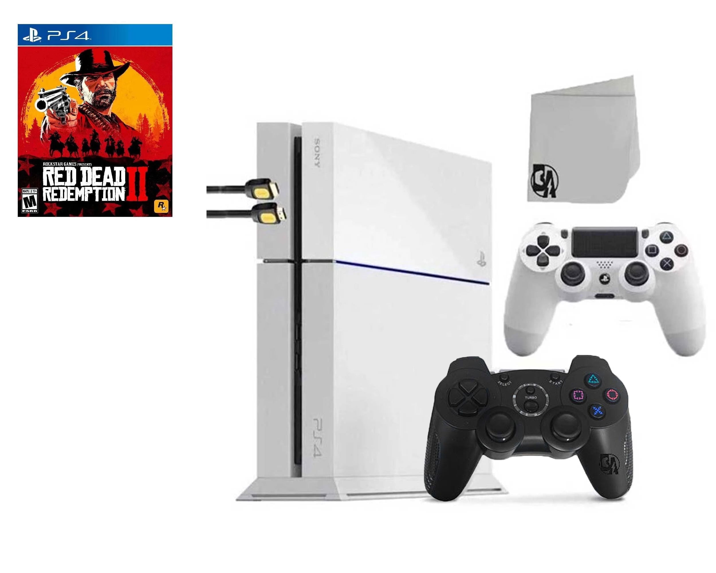 Pre-Owned Sony PlayStation 4 500GB Gaming Console White 2 Controller ...