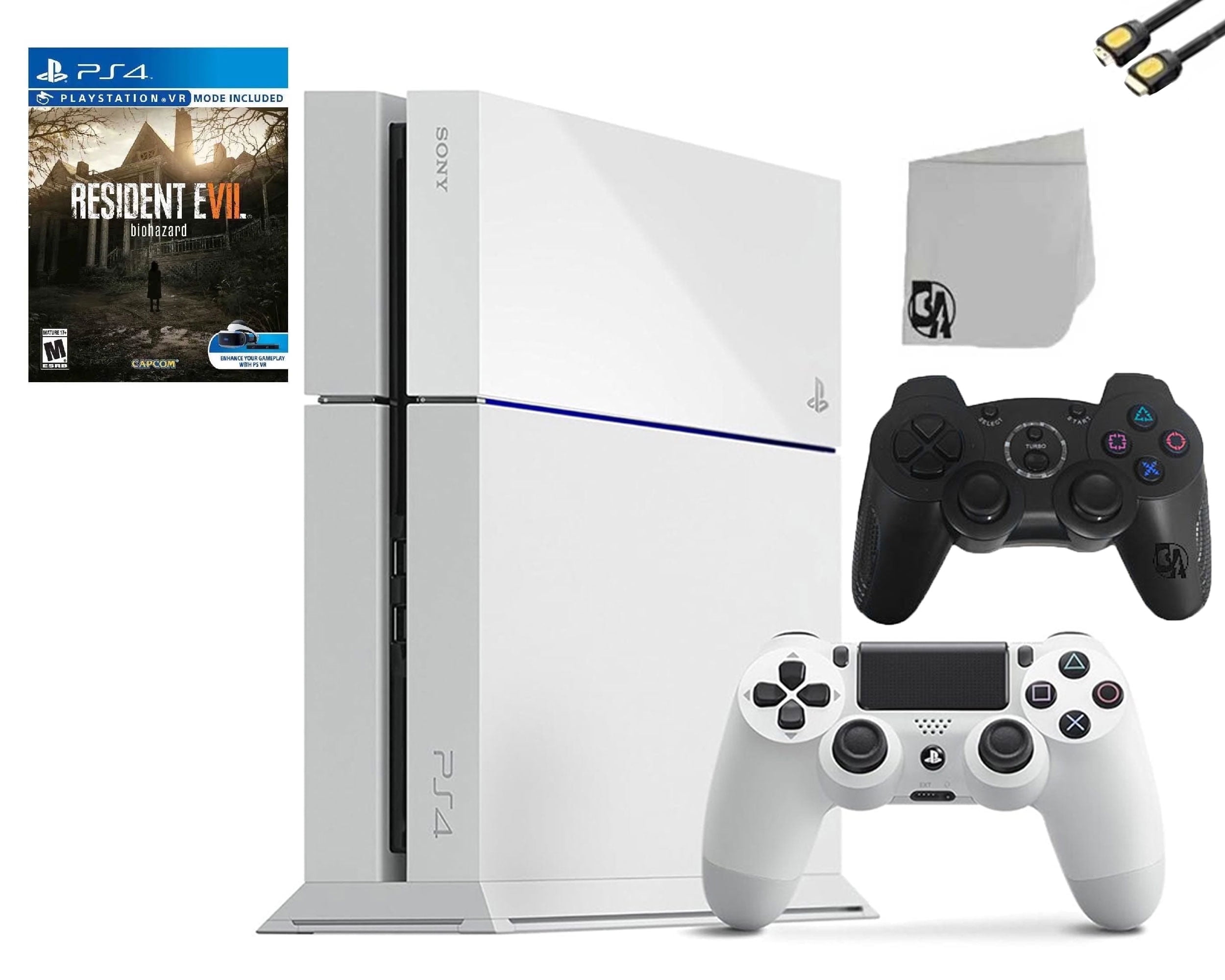 Pre-Owned Sony PlayStation 4 500GB Gaming Console White 2 Controller ...