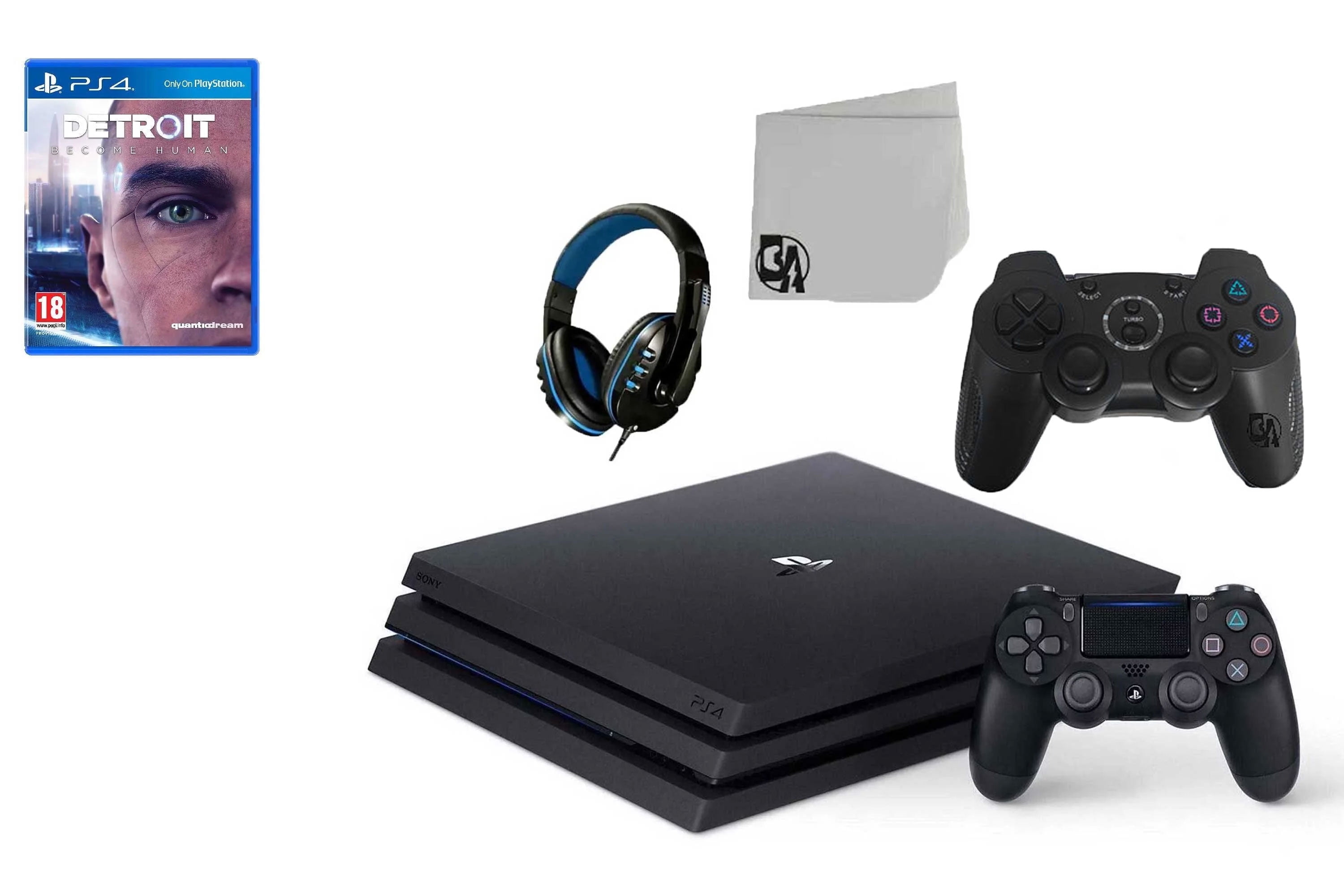 Pre-Owned Sony PlayStation 4 Pro 1TB Gaming Console Black 2 Controller ...