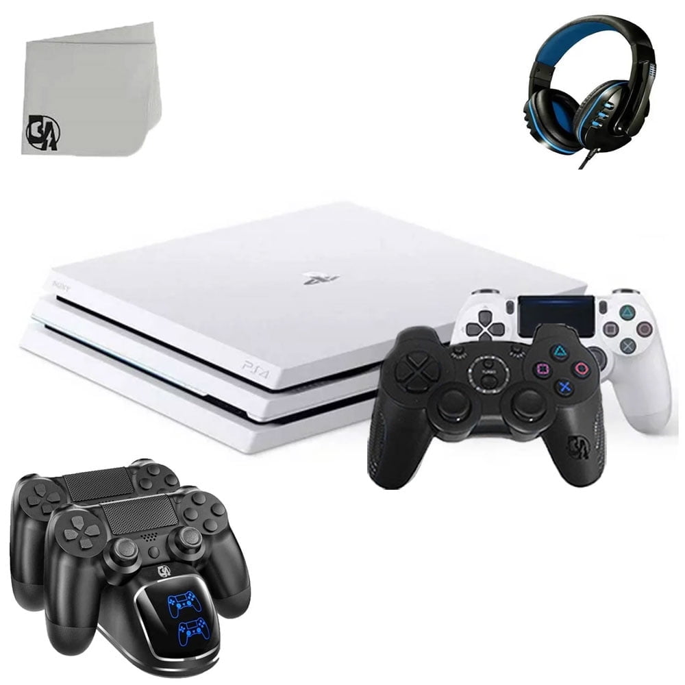 Restored Sony PlayStation 4 Pro 1TB Gaming Console White with Charging ...