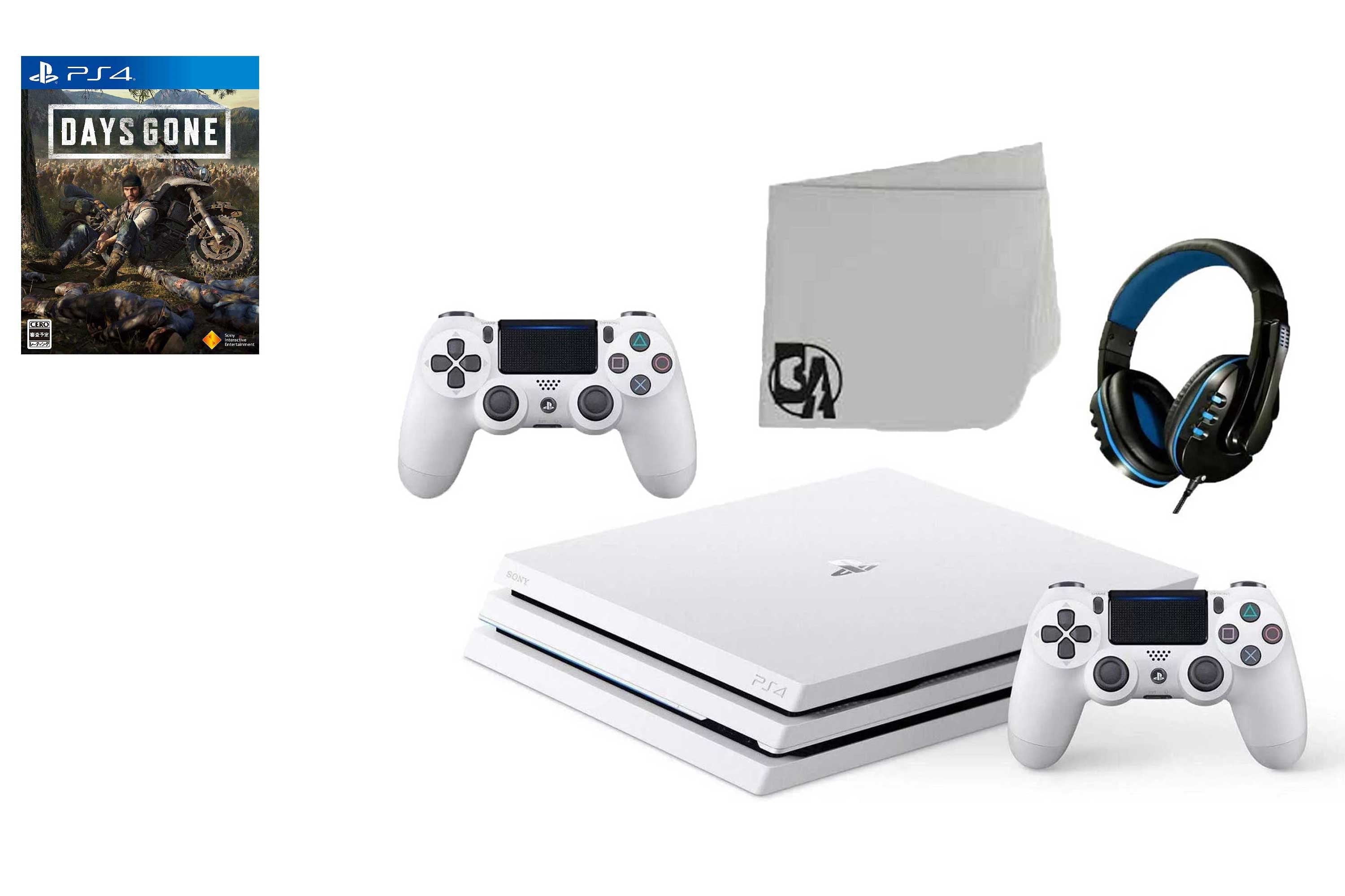 Pre-Owned Sony PlayStation 4 Pro Glacier 1TB Gaming Consol White 2 Controller Included with Days ...