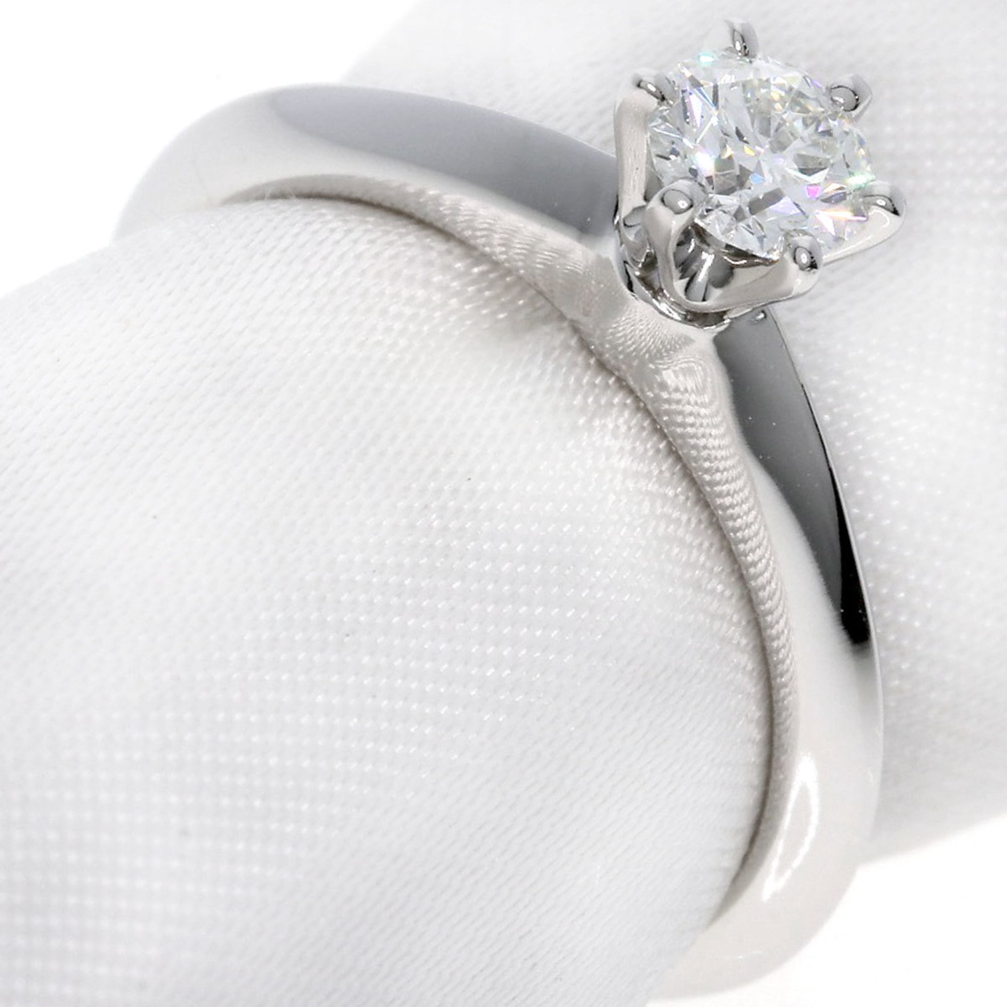 Pre-Owned Tiffany Solitaire Knife Edge Diamond Ring, Platinum PT950 ...