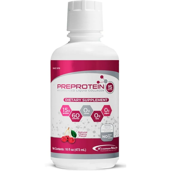 PreProtein 15 Liquid Predigested Protein - Cherry Size: 16oz Bottle ...