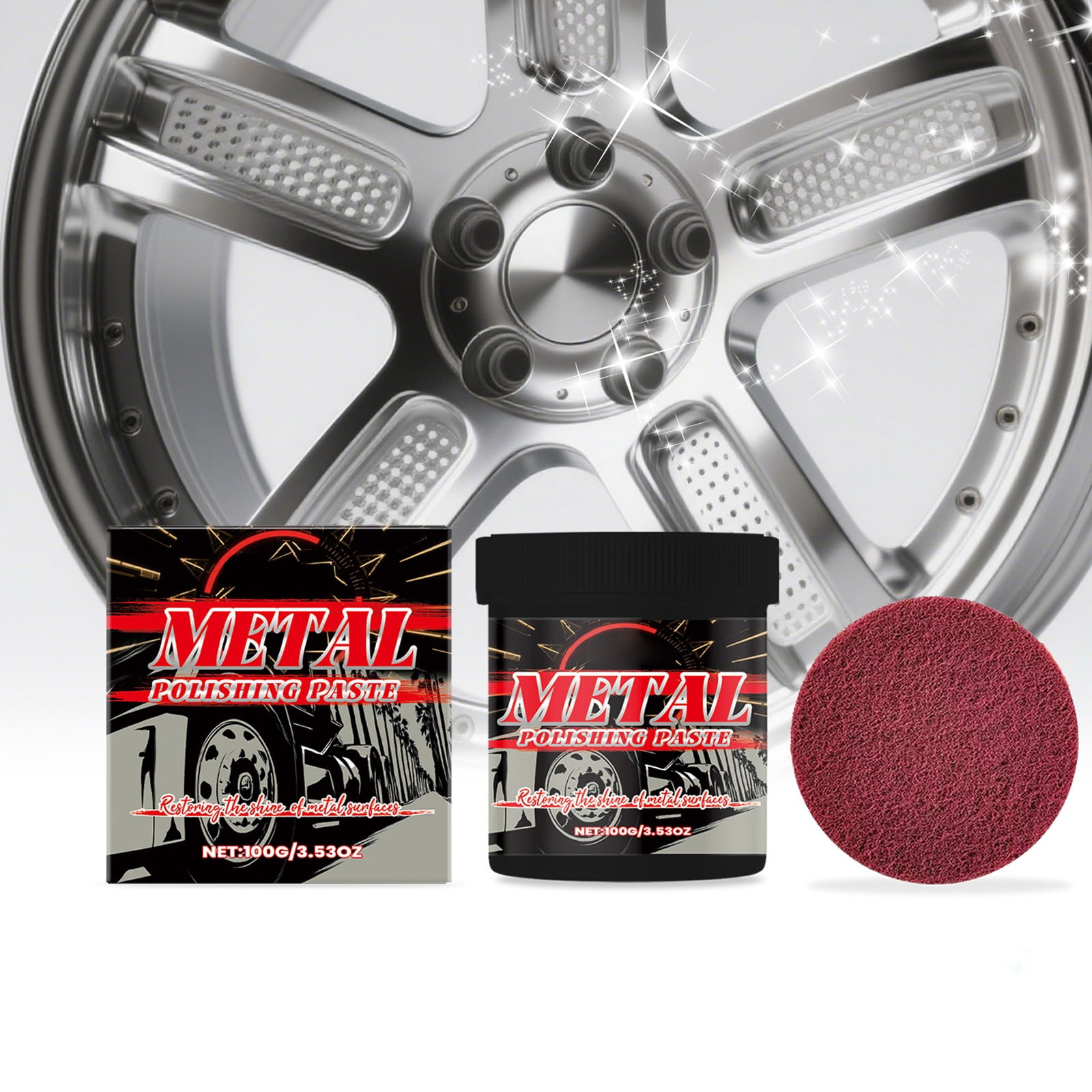 Pre-Saturated Metal Polishing Pads, 100g Paste Infused Red Pads for ...