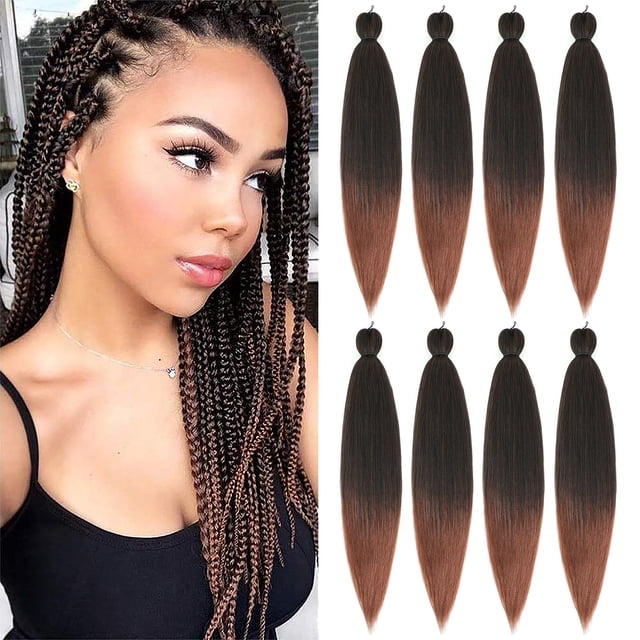 Professional Pre-Stretched Braiding Hair 30 inch 8 Packs, Ombre ...