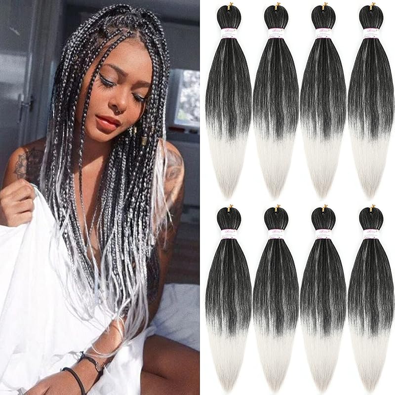 Pre Stretched Braiding Hair 8 Packs 24 Inch Professional Pre Stretched ...