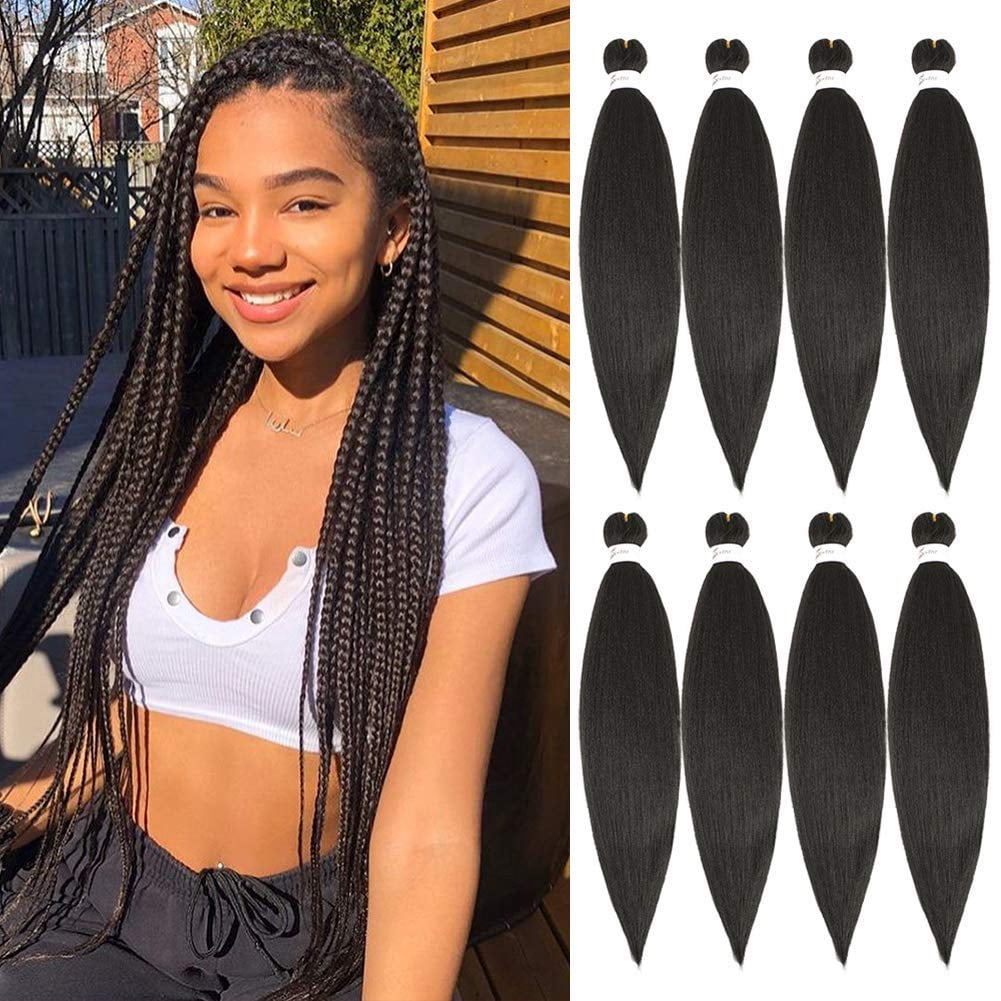 Pre Stretched Braiding Hair Extensions 24 Inches - 8 Bundles Synthetic ...