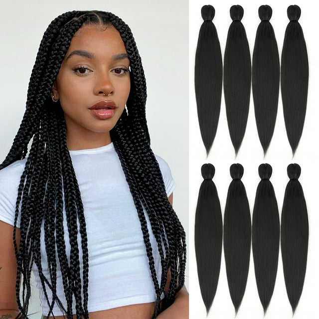 Pre Stretched Braiding Hair Long Braid 30 Inch 8 Packs Braiding Hair ...