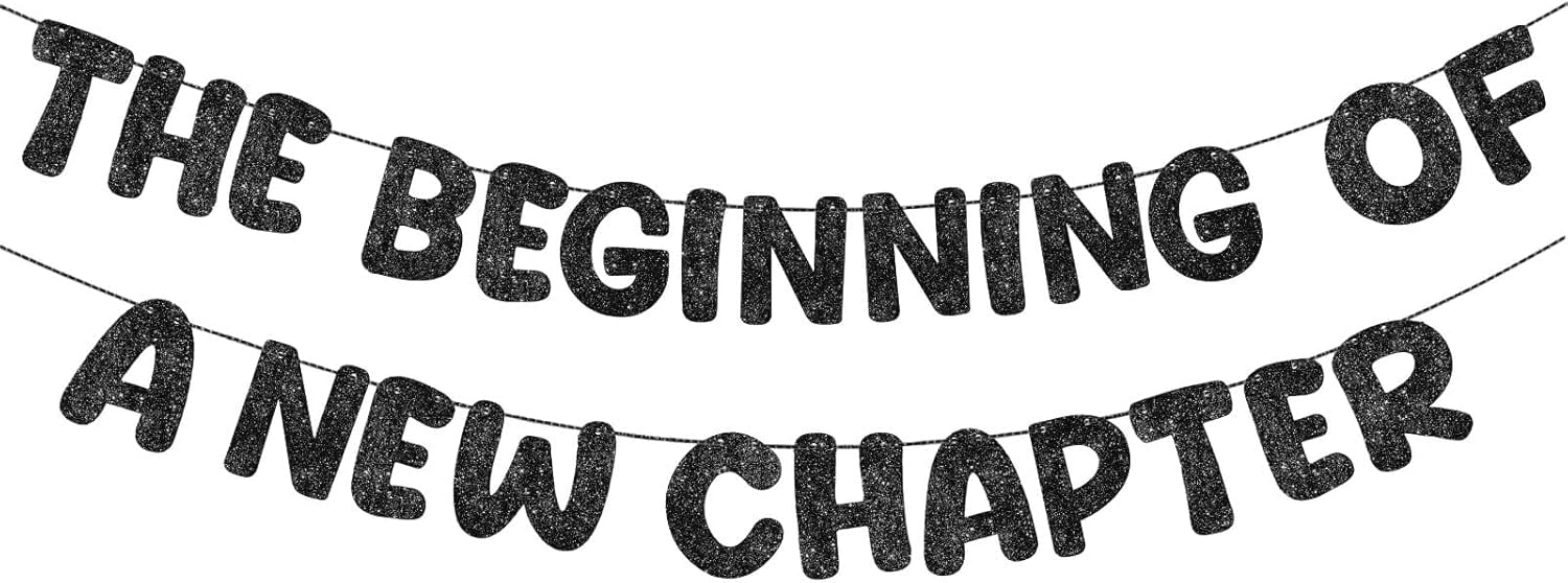 Pre Strung the Beginning of a New Chapter Banner, Glitter Graduation ...