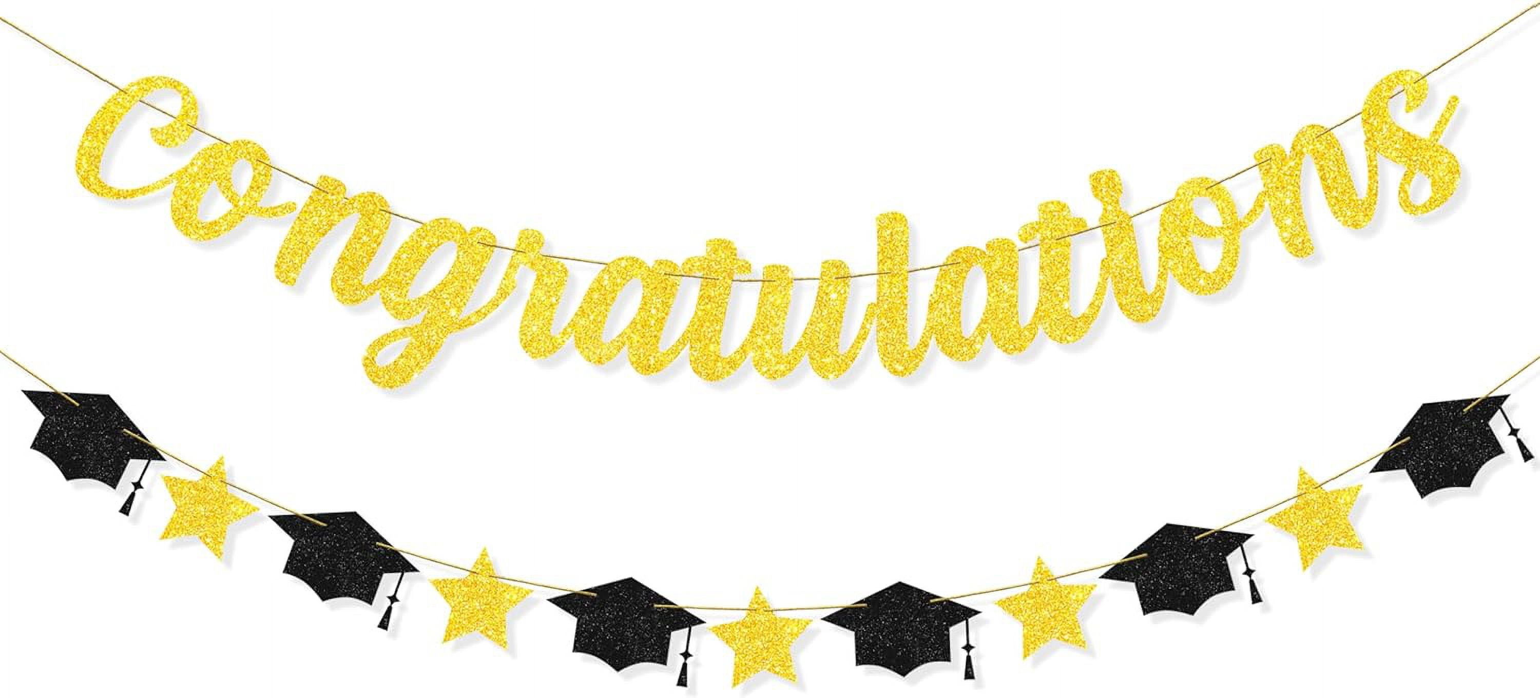 Pre-Strung Congratulations Banner for Graduation Decorations 2024, No ...