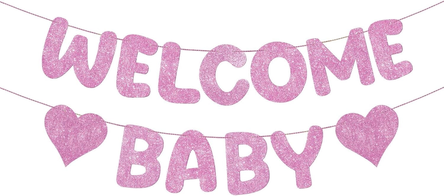 Pre Strung Welcome Baby Banner Baby Shower Decorations Baby Arrival ...