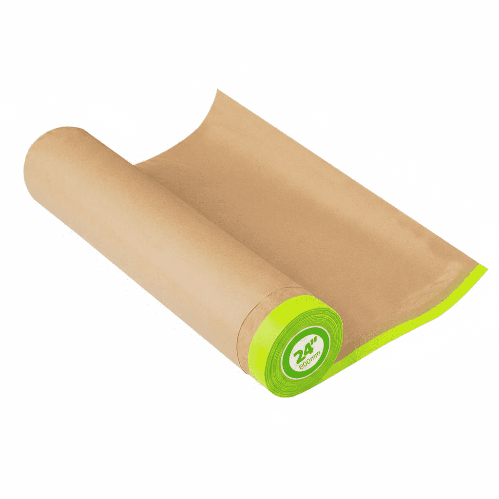 Pre-Taped Brown Masking Paper for Painting Tape and Drape Painters ...