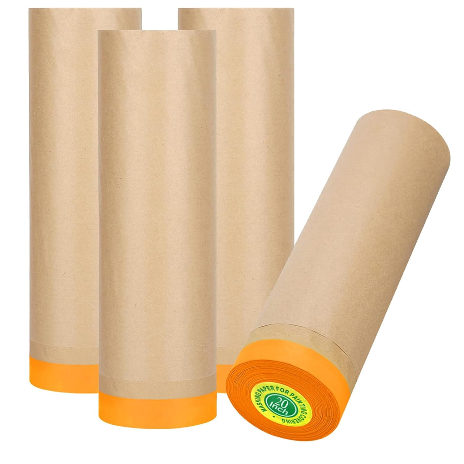 Pre-Taped Masking Paper for Painting, 20 Inch x 50 Feet Tape and Drape ...