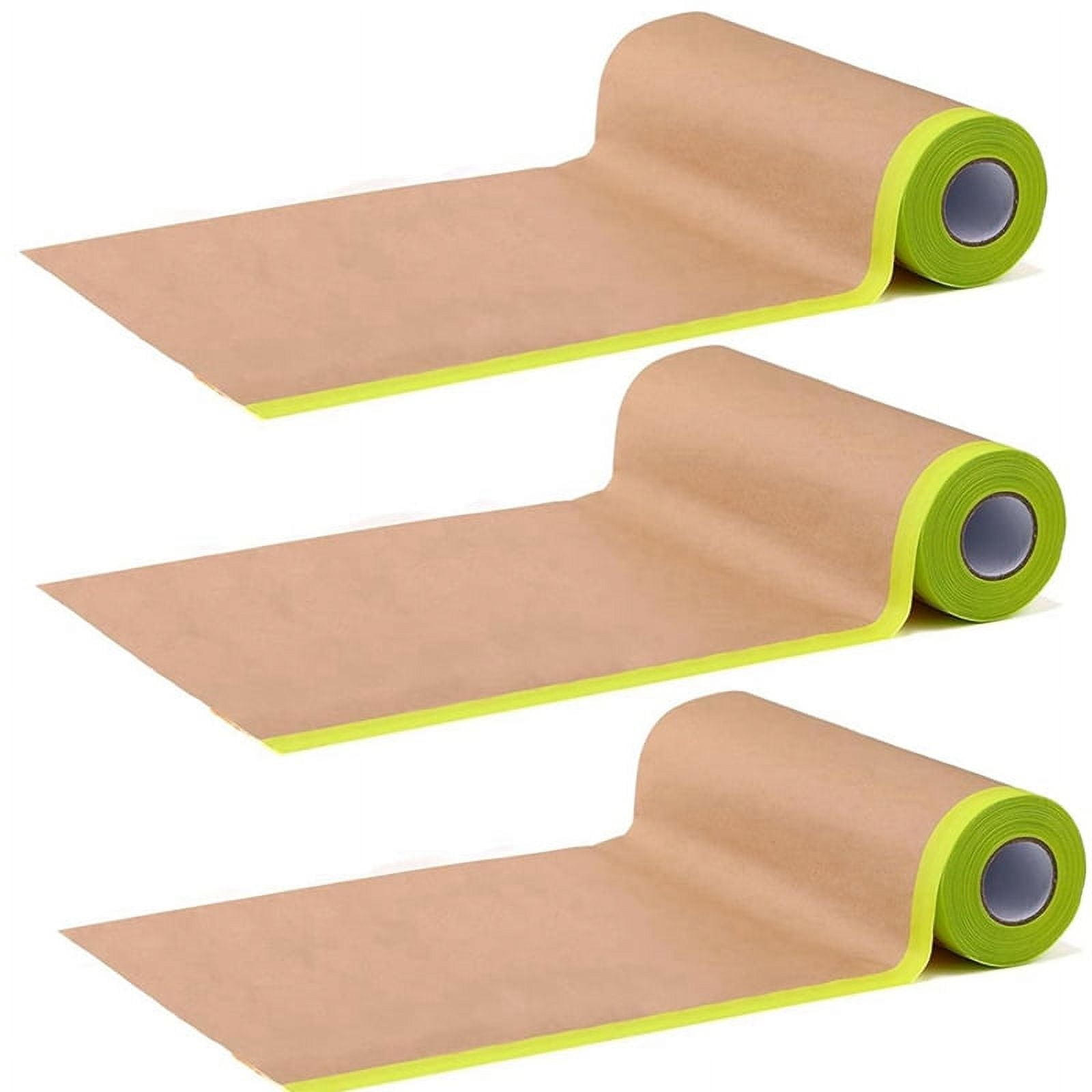 Pre-Taped Masking Paper for Painting, 3 Rolls 1 Size 50 Feet Tape Paint ...