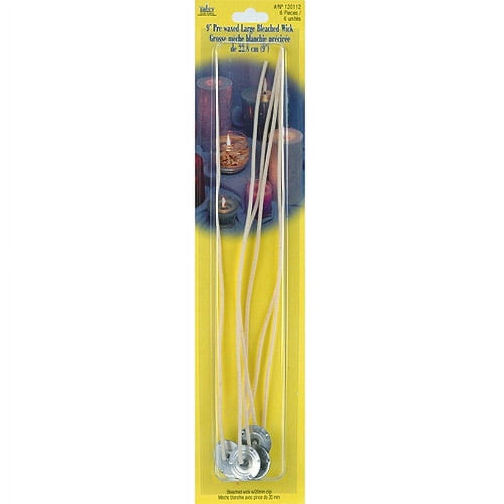 Yaley PreWaxed Wicks with Clips Large Size 9" Length 6/ Pack - Walmart.com