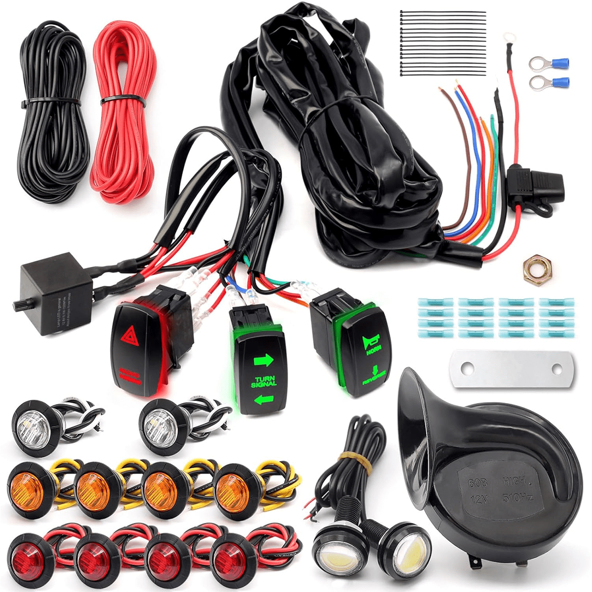 Pre-Wired ATV UTV Turn Signal Kit Universal Dirt Bike Street Legal Kit ...