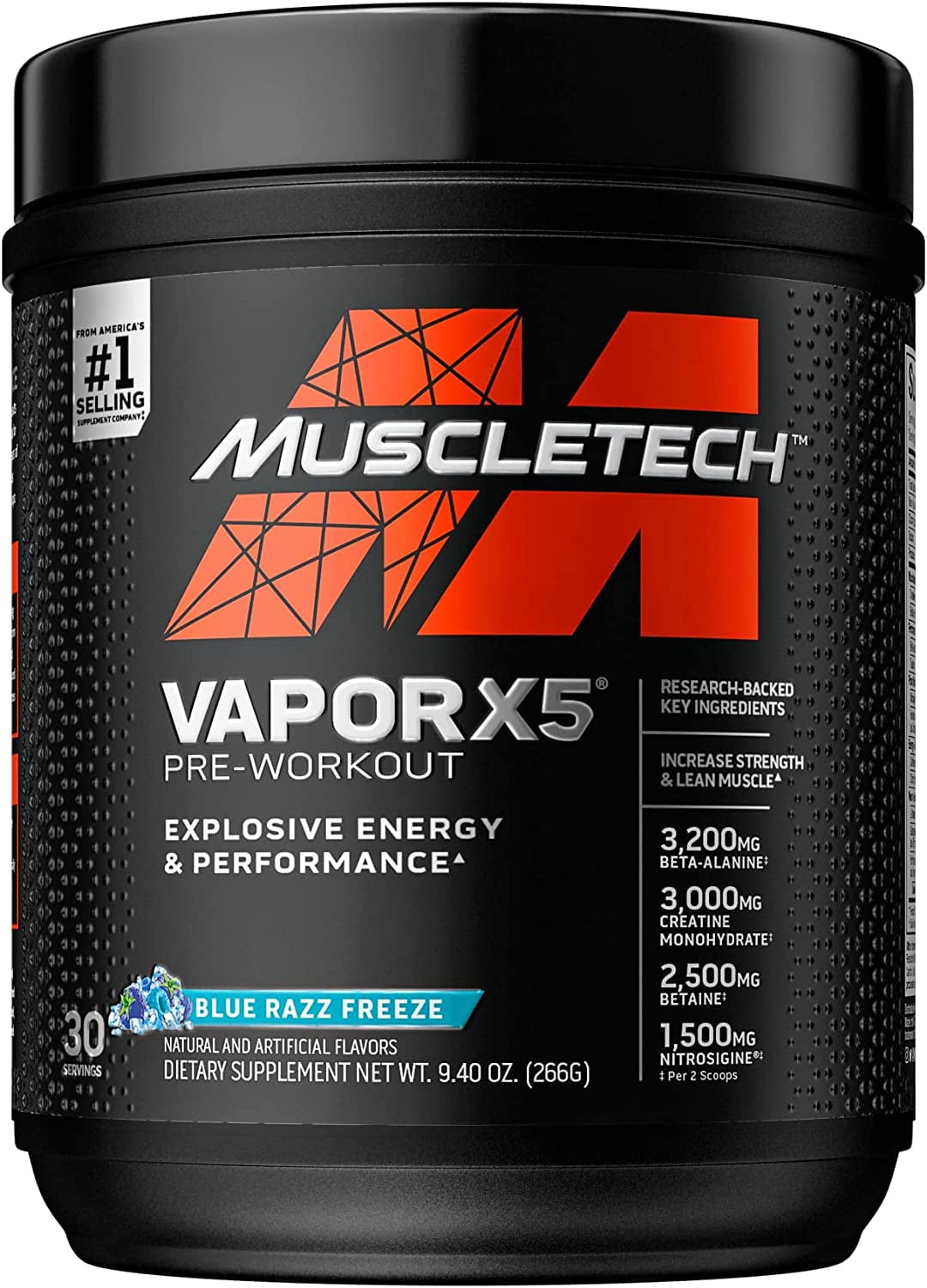MuscleTech Vapor X5 Pre Workout Powder | Energy & Endurance Booster ...