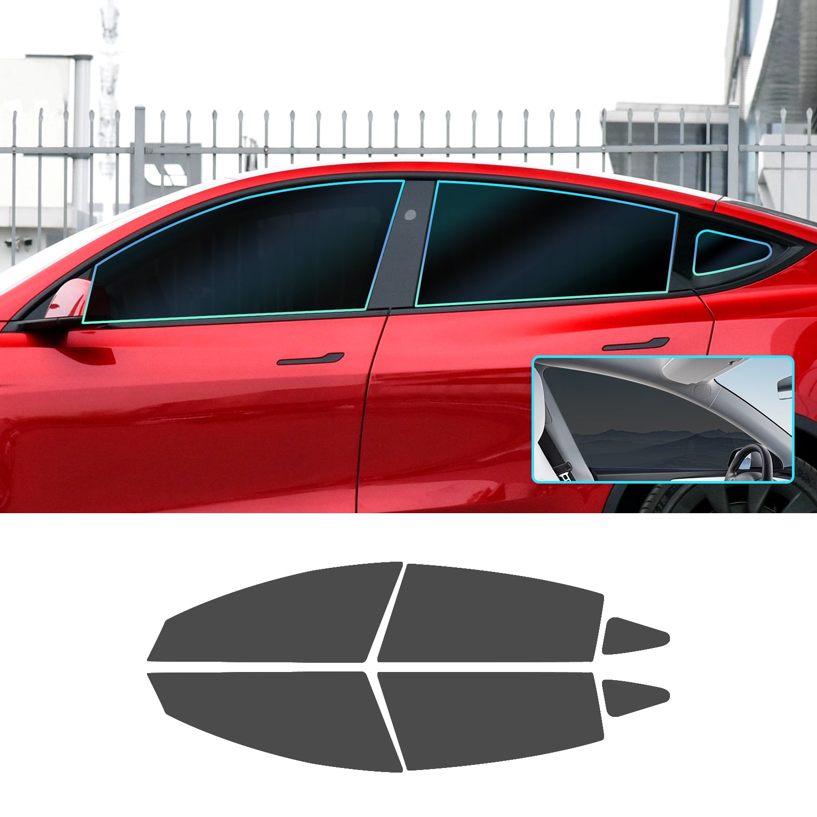 Pre-cut PVC Window Film Tint Kit for 2020-2024 Tesla Model Y All Side ...