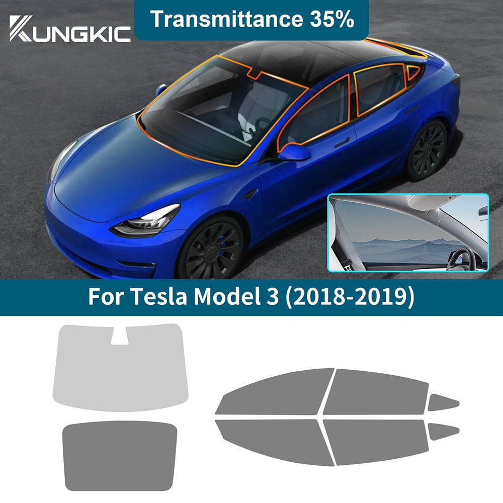 Pre-cut Window Film Tint Kit for Tesla Model 3 2018-2019 Solar Film PVC ...