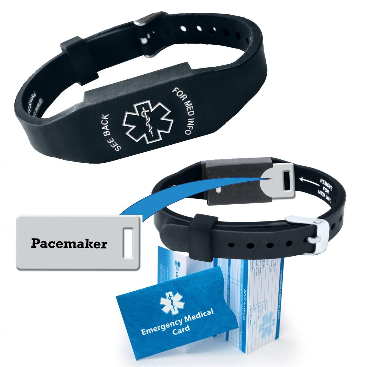 Pre-engraved "PACEMAKER" Elite II Medical Alert Bracelet for Men and ...