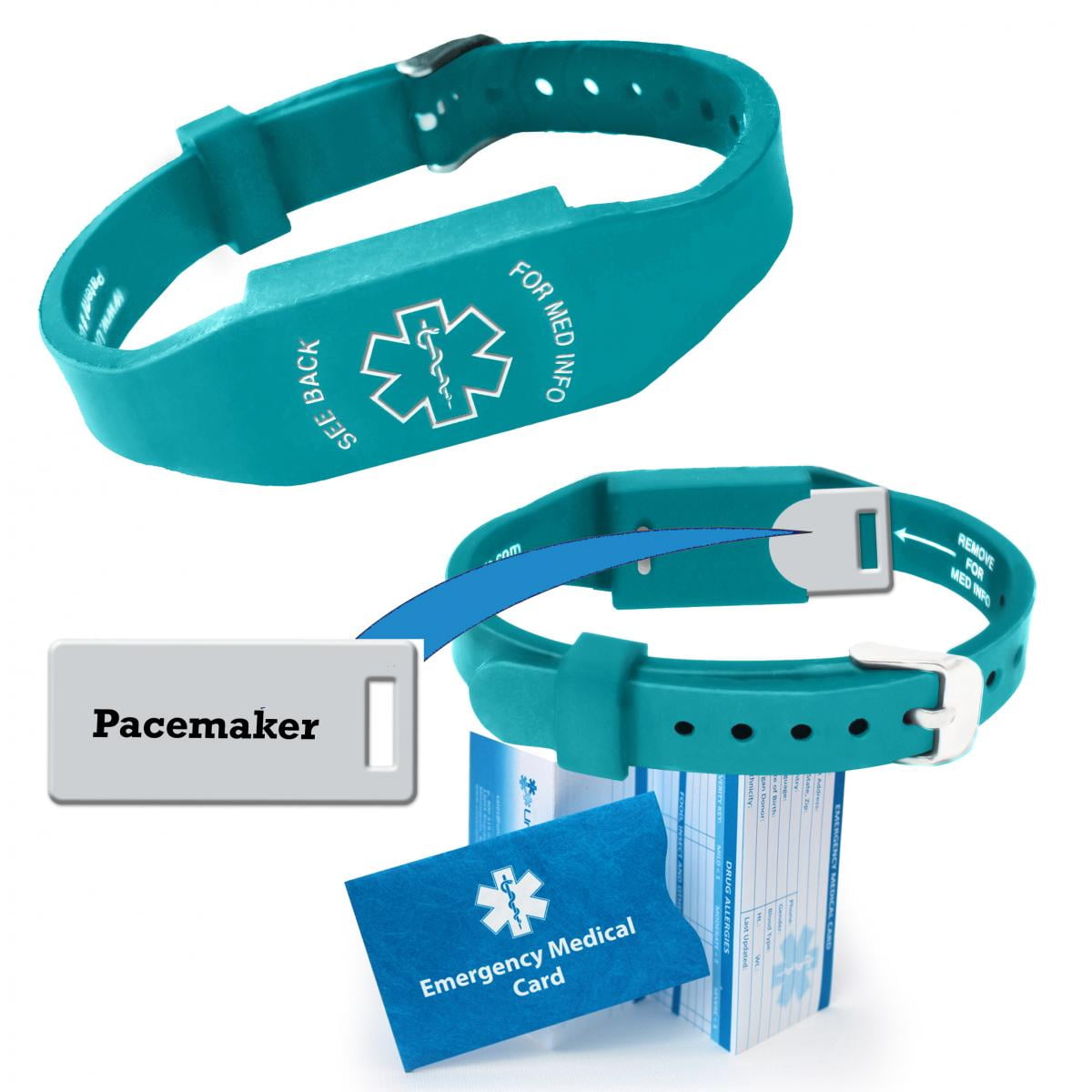 Pre-engraved "PACEMAKER" Elite II Medical Alert ID Bracelet for Men and ...