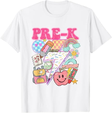 Pre-k Grade Retro Groovy First Day Of School T-Shirt - Walmart.com