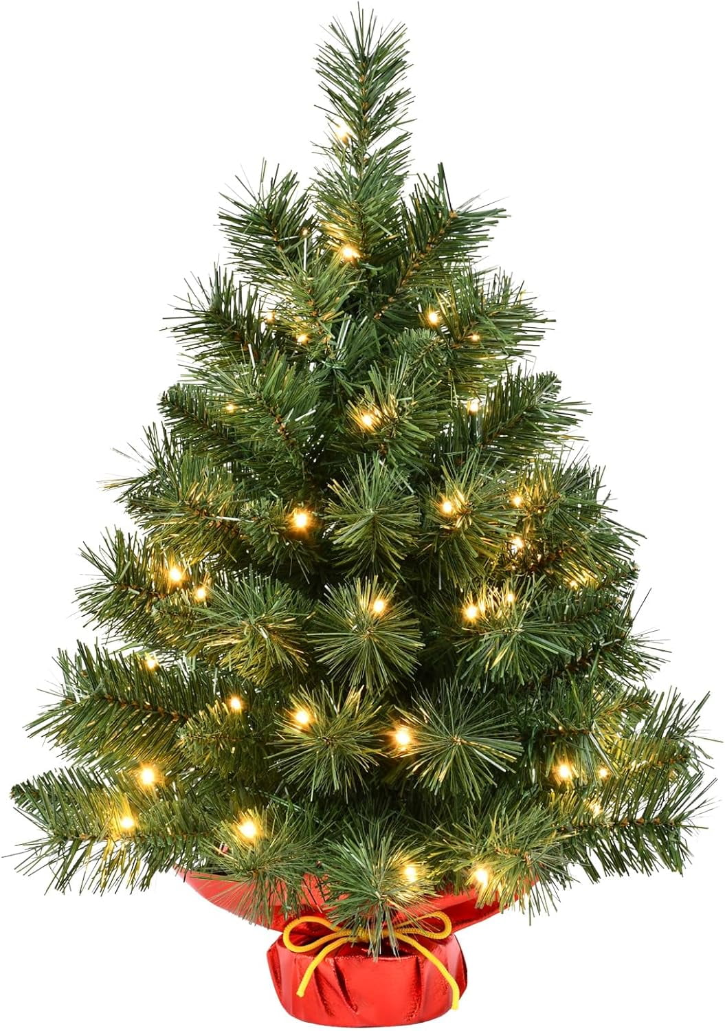 Pre-lit Artificial Mini Christmas Tree | 2ft Tabletop Christmas Tree ...